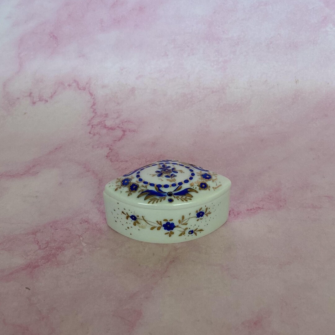 Vintage Limoges France Floral Trinket/pill Box, Hand Painted Handmade ...