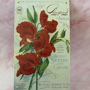 Vintage Metal Wall Sign Replica Burpee Flower Seed Catalog - Etsy