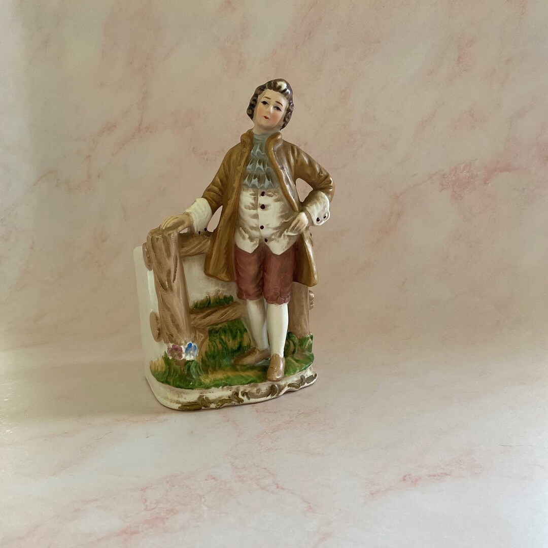Vintage Lefton Planter/vase, Hand Painted Porcelain Colonial Man - Etsy