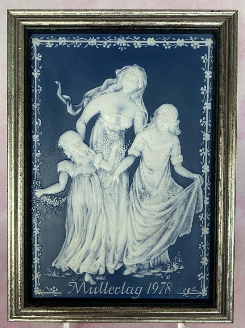 Vintage Villeroy & Boch Mother's Day Framed Porcelain Plaque - 1978 ...