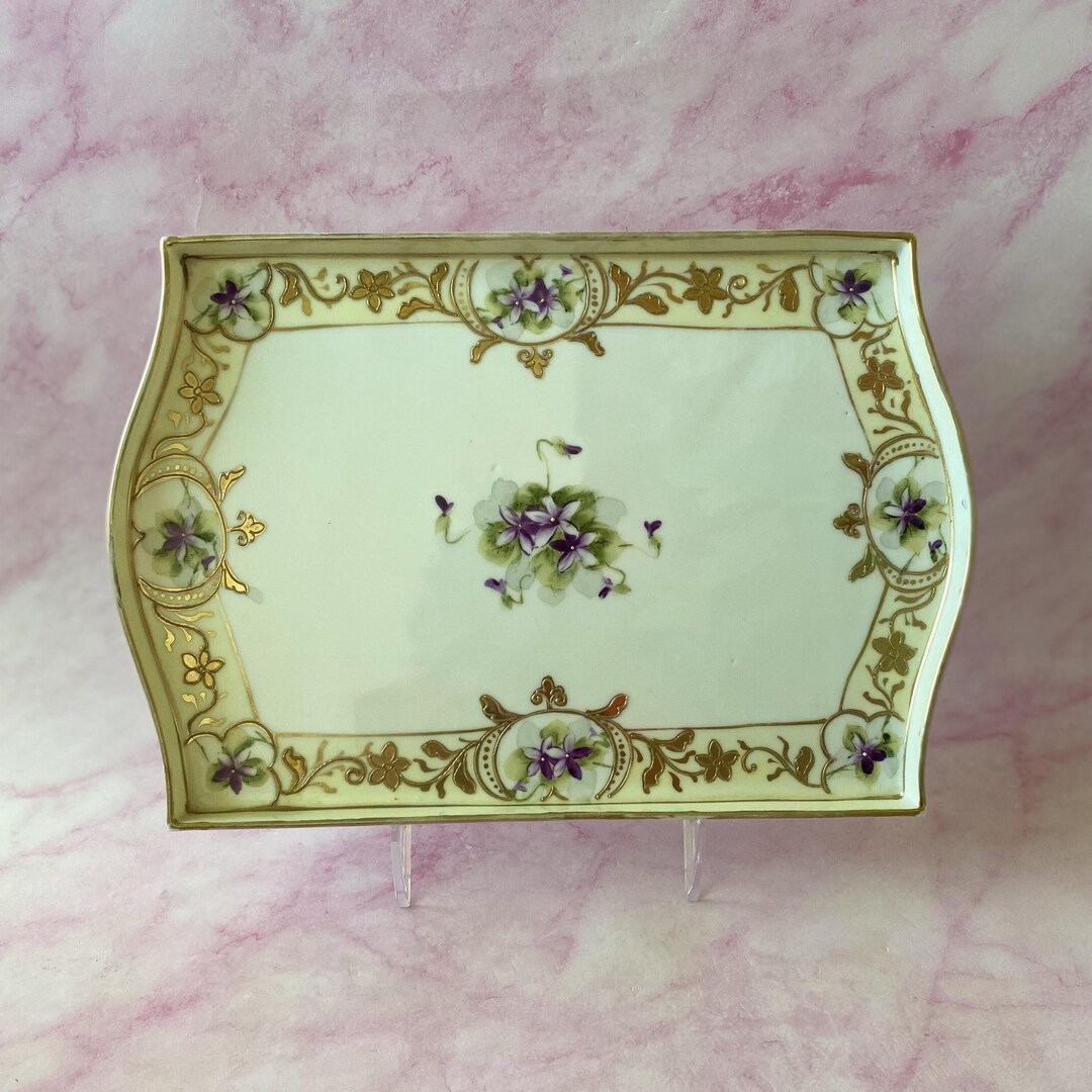 Vintage Nippon Morimura Porcelain Hand Painted Vanity Tray, Antique ...