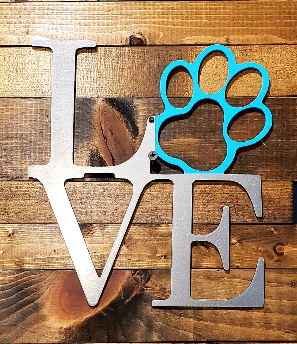 Love and Paw Print Metal Sign Dog Paw Print Love Sign Pet - Etsy