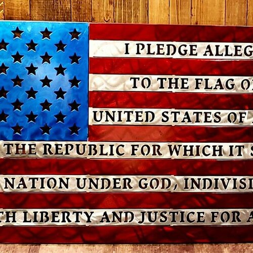 American Flag Pledge of Allegiance Vintage Wall Decal Sticker - Etsy