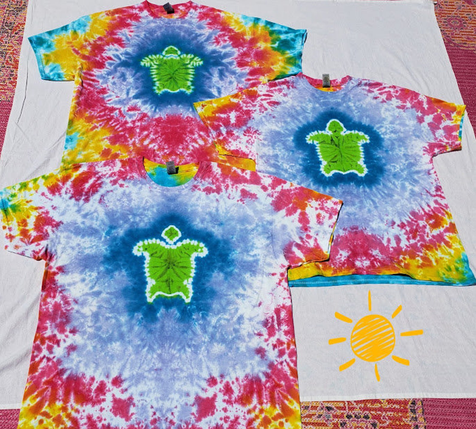 Colorful Tie Dye Sea Turtle Shirt *ADULT SIZES* Plus Size Top, Beach ...
