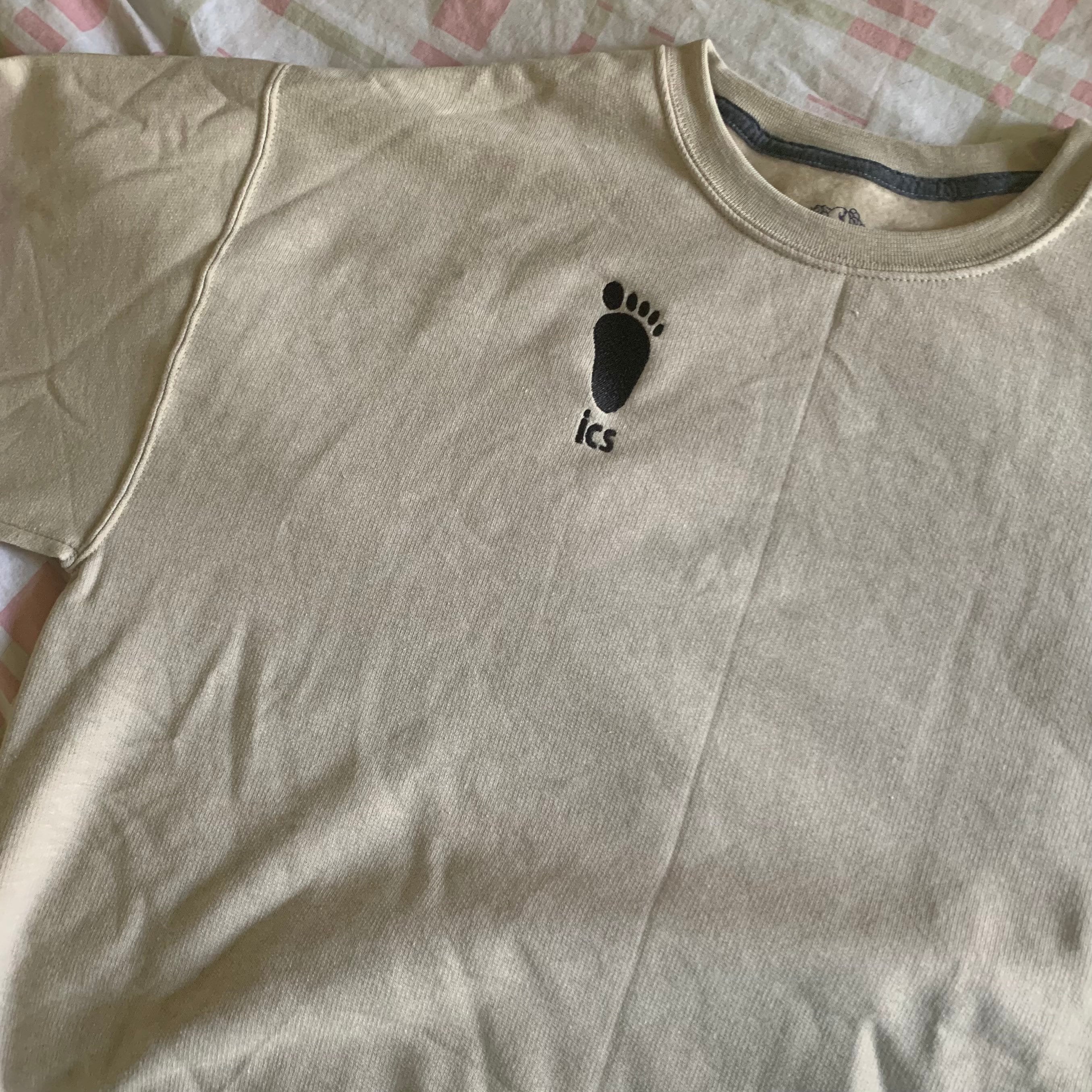 ICS Foot Logo Khaki Embroidered Crewneck Please Read - Etsy