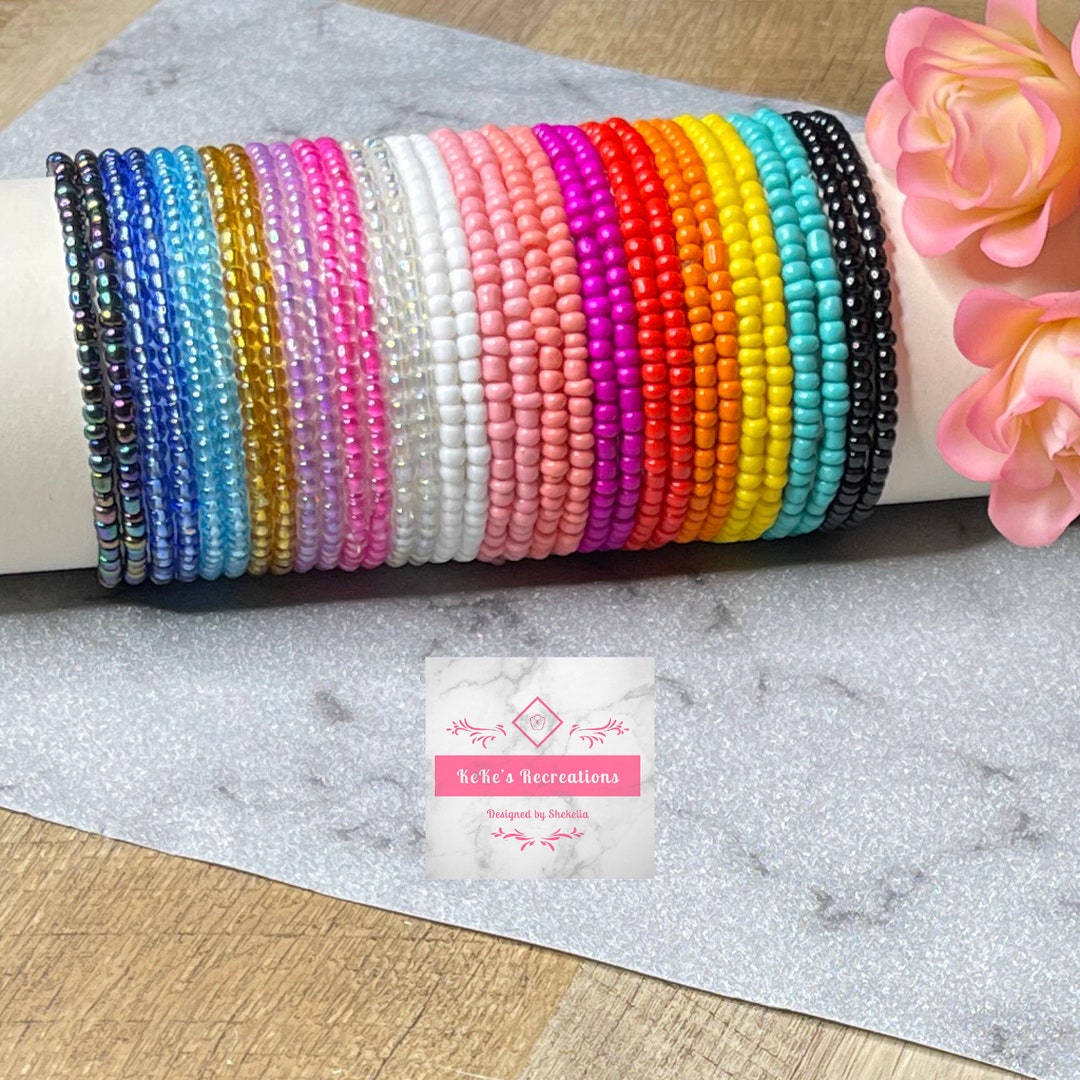 Dainty Soild Colors Seed Bead Boho Stacking Bracelets - Etsy