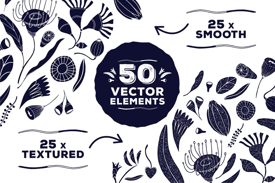 Australian Flora Botanical Vector Clip Art Illustrations Set - Etsy