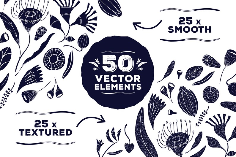 Australian Flora Botanical Vector Clip Art Illustrations Set - Etsy