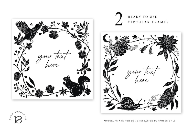 Woodland Animals Vector Clipart, Linocut SVG Illustrations - Etsy