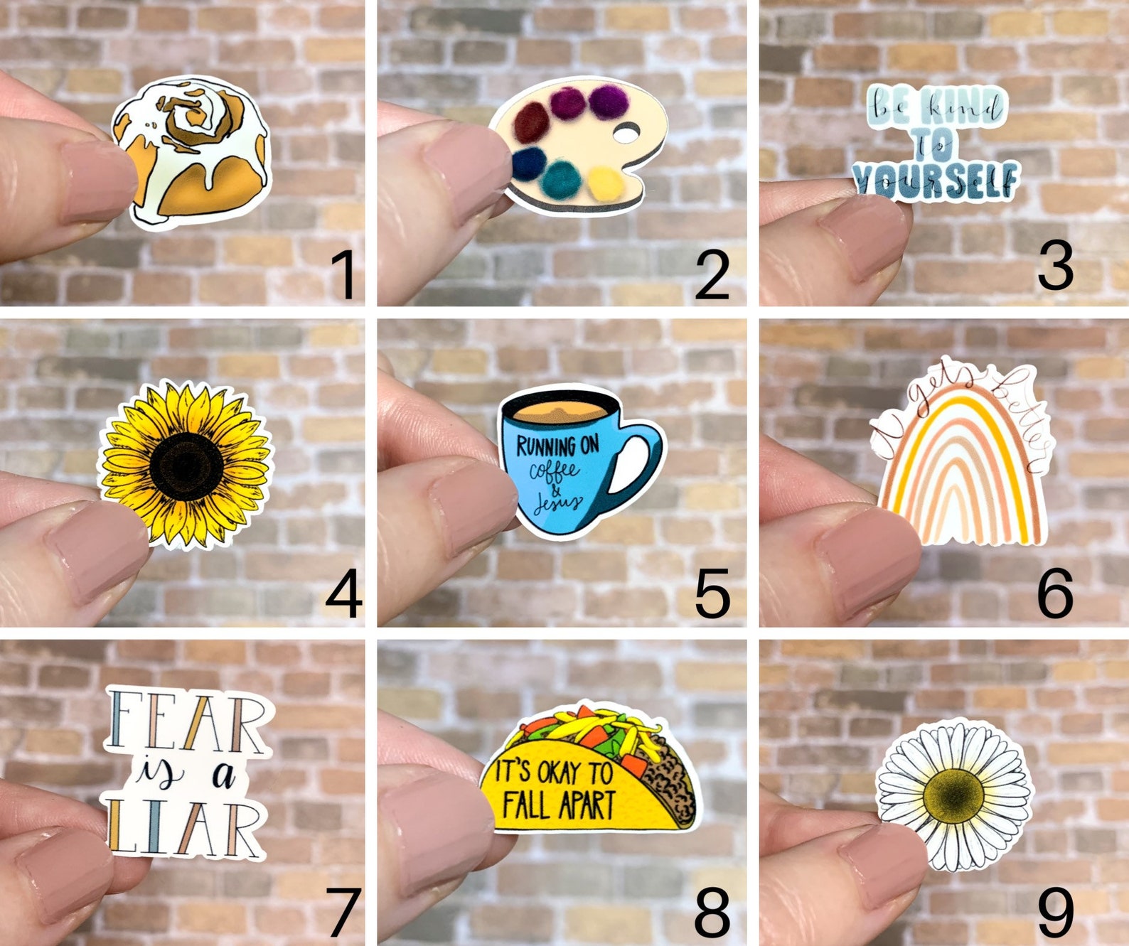 Mini Sticker Pack of 5 Small Stickers for Phone Planner - Etsy