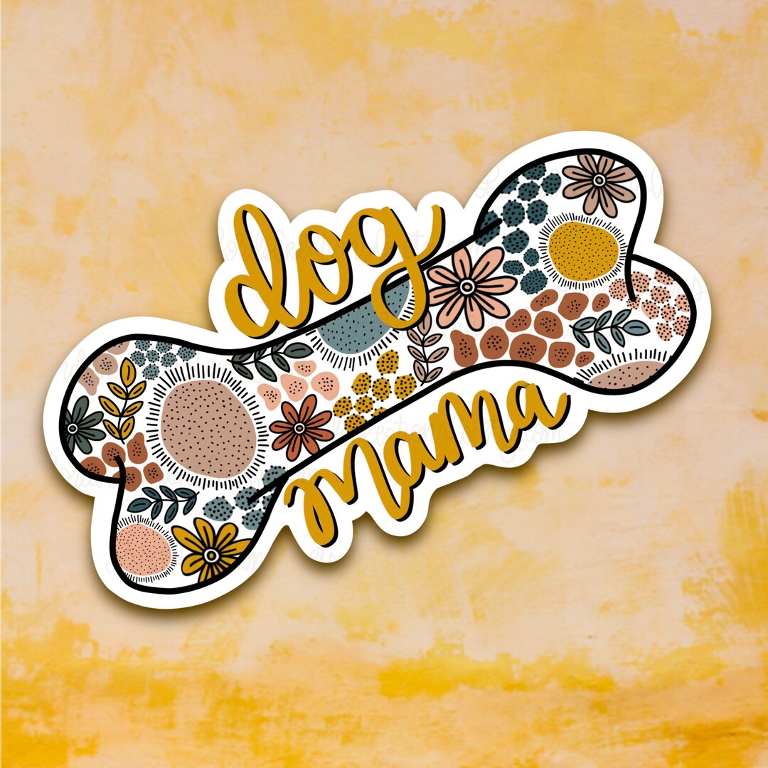 Dog Mama Sticker Waterproof, Dog Mom Gift, Dog Stickers Laptop, Floral ...