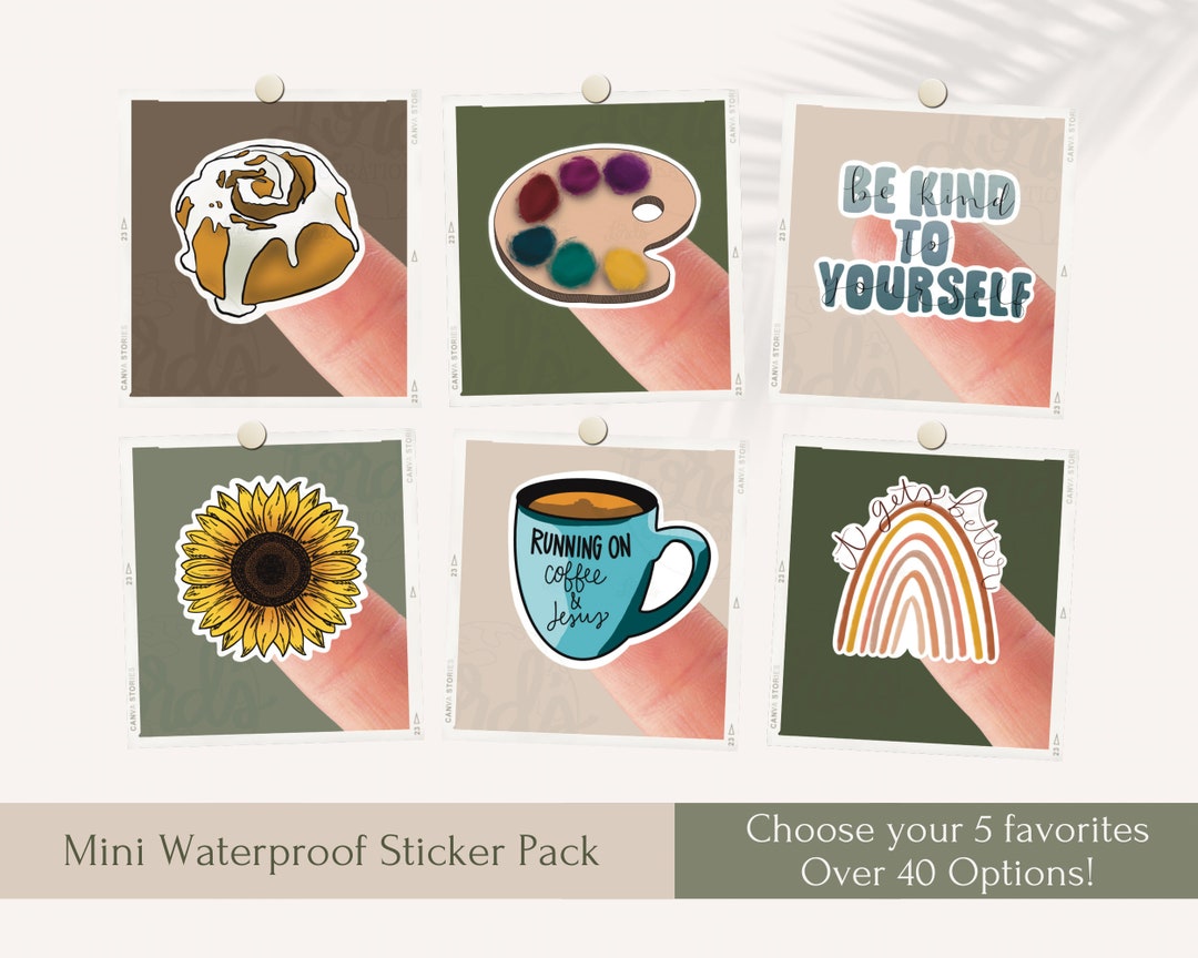 Cute Small Sticker Pack of 5, Mini Stickers Waterproof, Phone Case ...