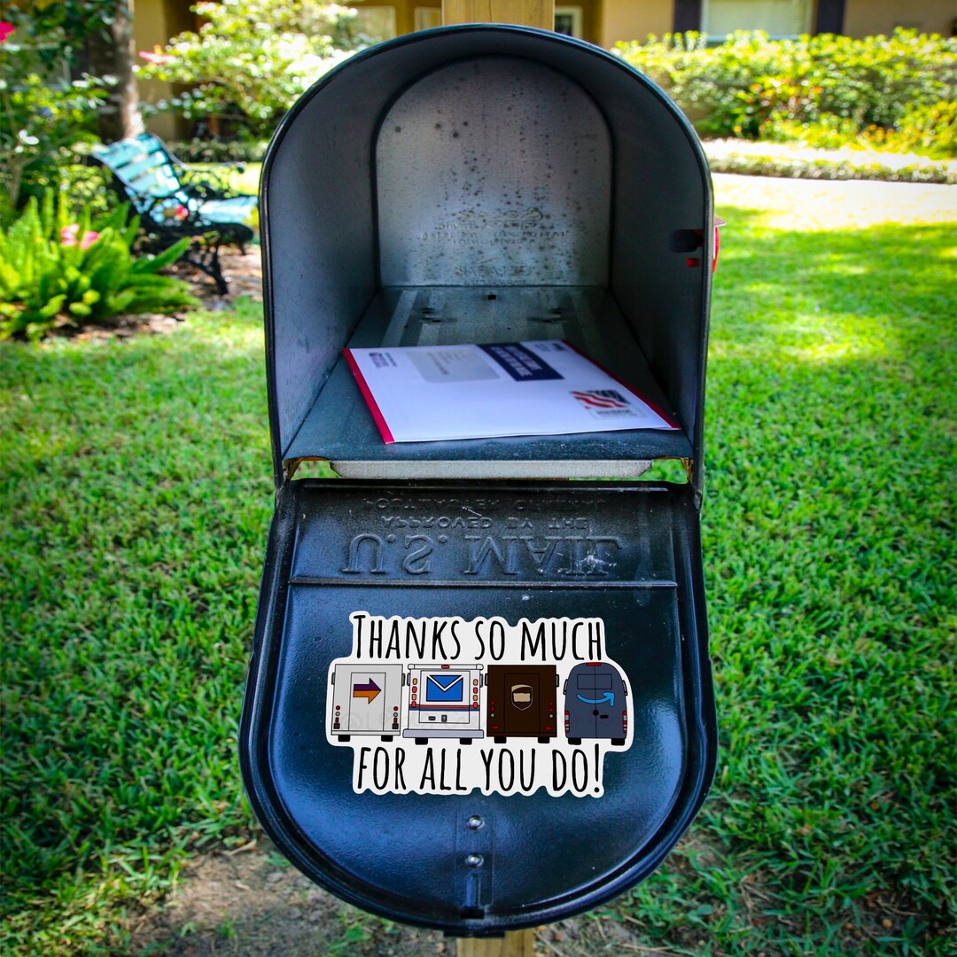 Thank You Mailbox Decal, Mailman Sticker, Mailbox Sticker, Mailbox ...
