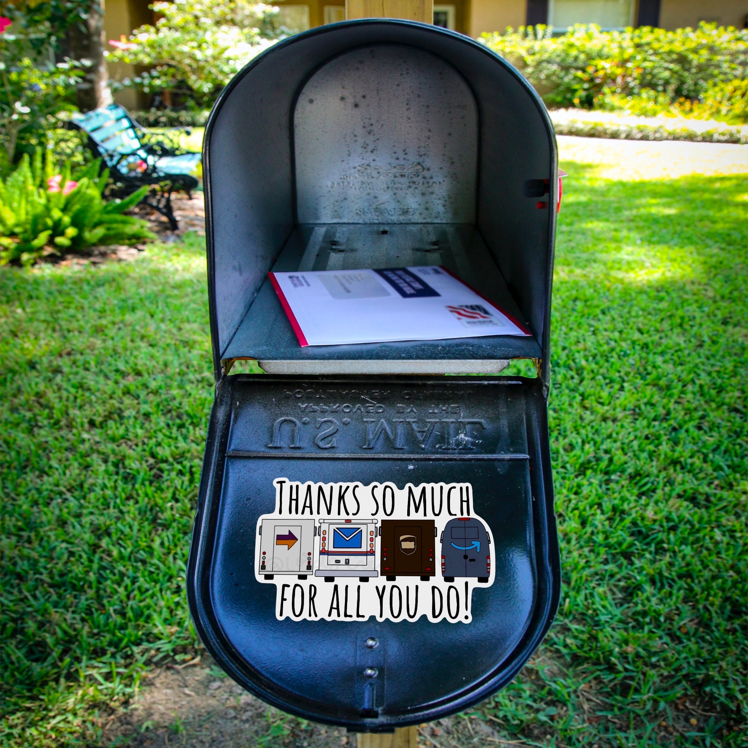Thank You Mailbox Decal, Mailman Sticker, Mailbox Sticker, Mailbox ...