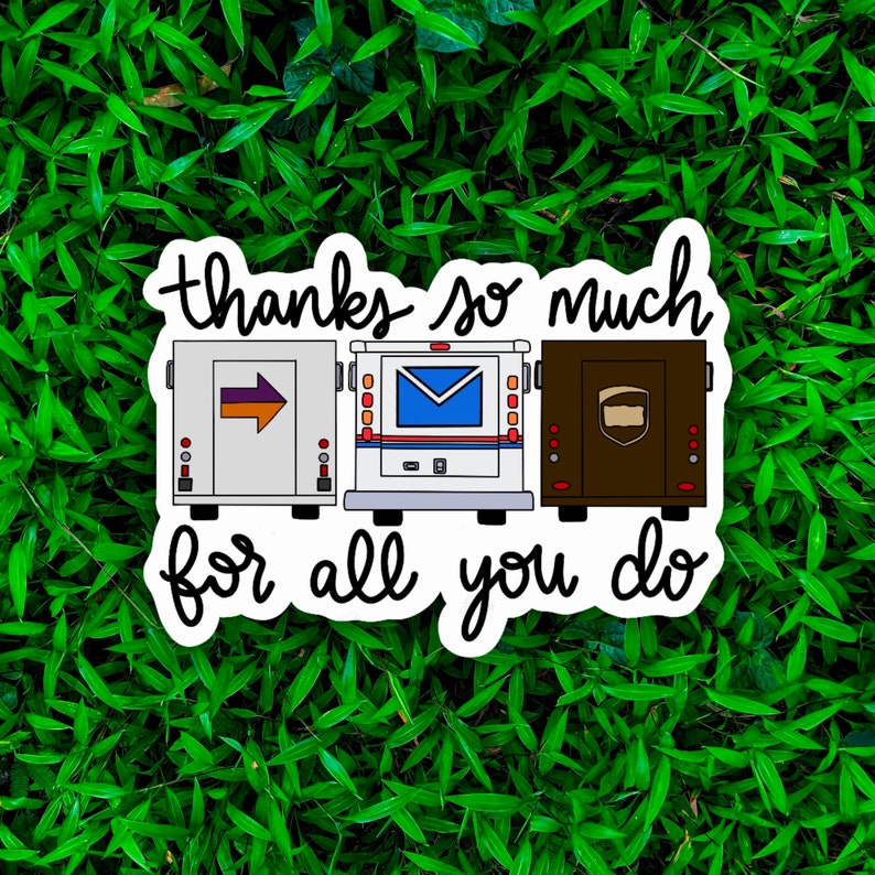 Thank You Mailbox Decal New, Waterproof Stickers, Mailman Gift, Mailbox ...