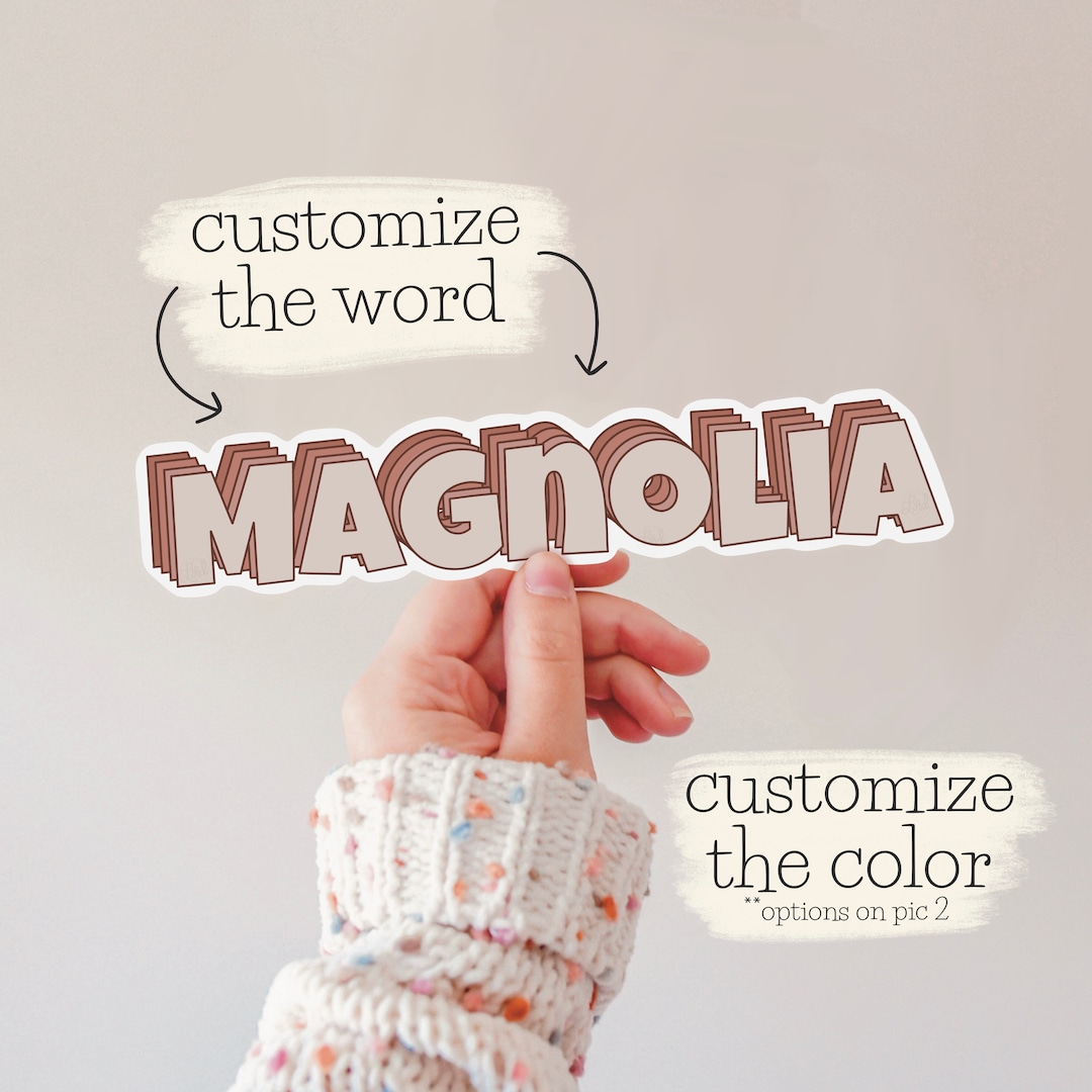 Custom Word Sticker, Custom Stickers, Mom Stickers, Kids Name Sticker ...