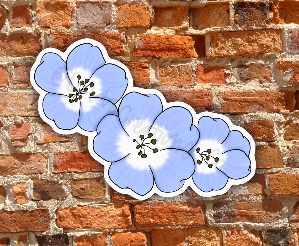 Blue Flower Stickers Waterproof California Stickers for - Etsy