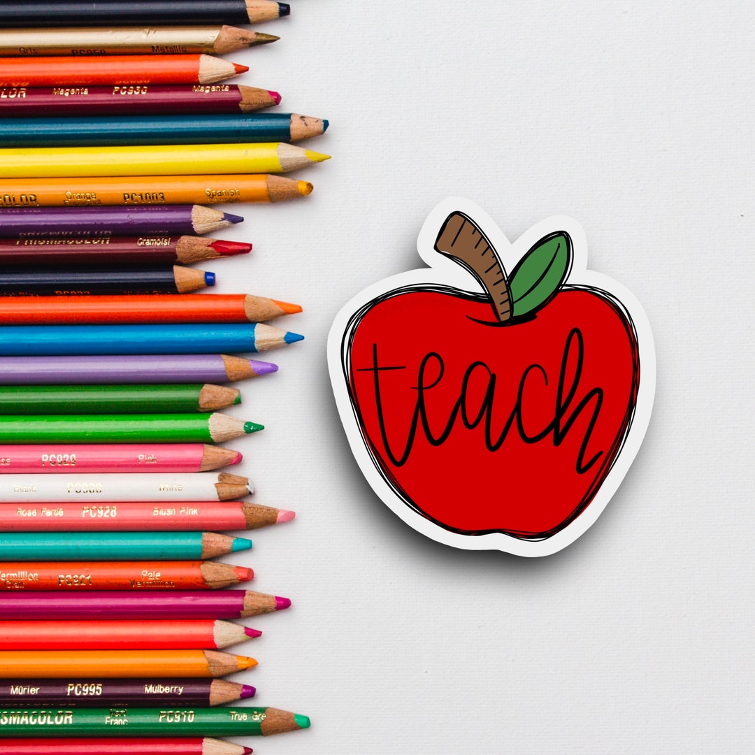 Teach Apple Sticker, Waterproof Vinyl Teacher Gift - Etsy