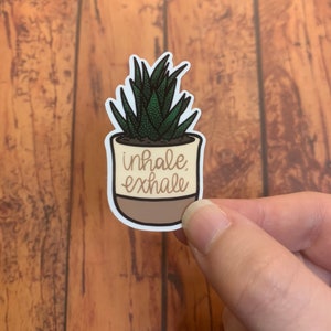 Inhale Exhale Sticker, Inhale Exhale, Waterproof Sticker, Just Breathe ...