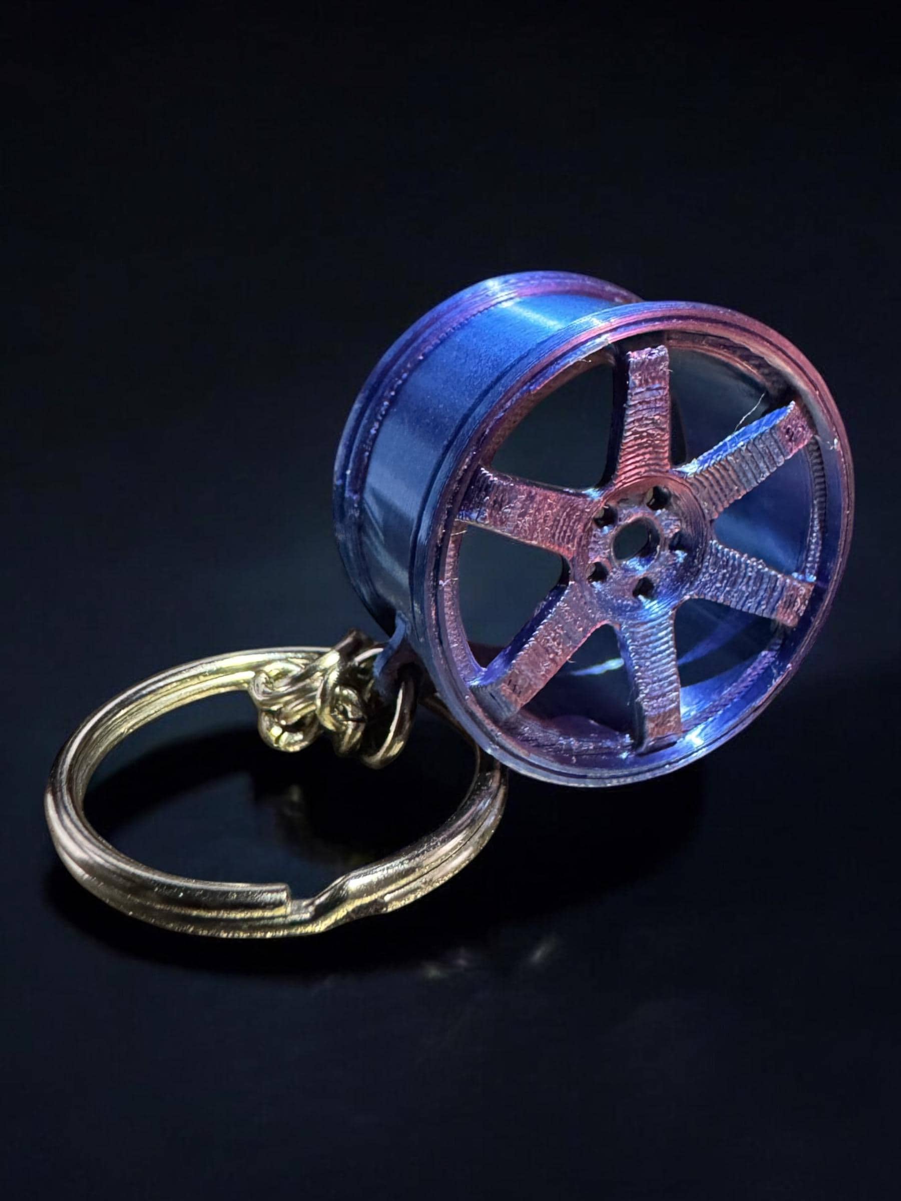 3D Printed 6 Spoke Wheel Keychain - Etsy