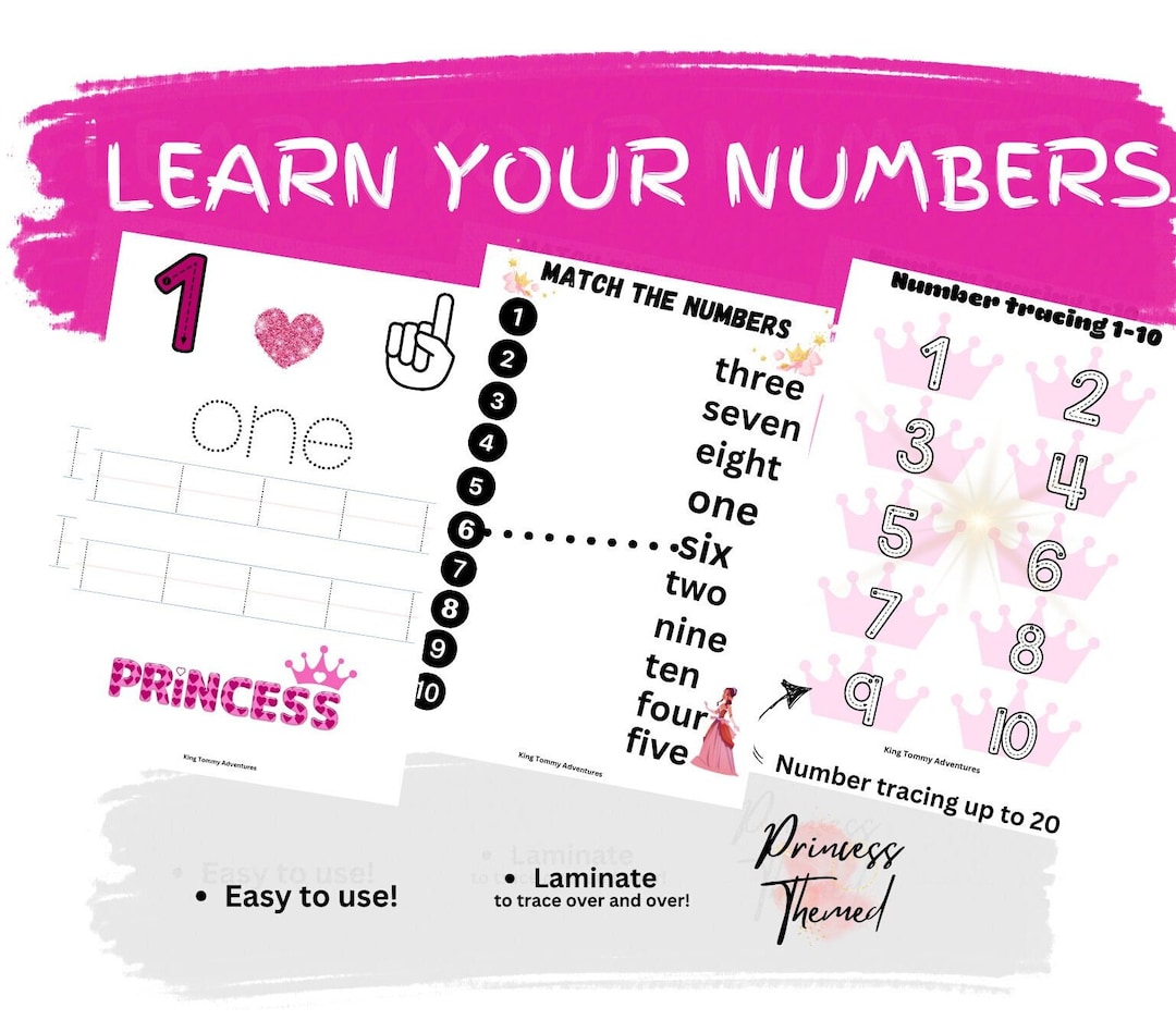 Princess Number Worksheet 1 to 100 Number Tracing Preschool Worksheets ...