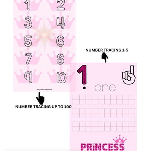 Princess Number Worksheet 1 to 100 Number Tracing Preschool Worksheets ...