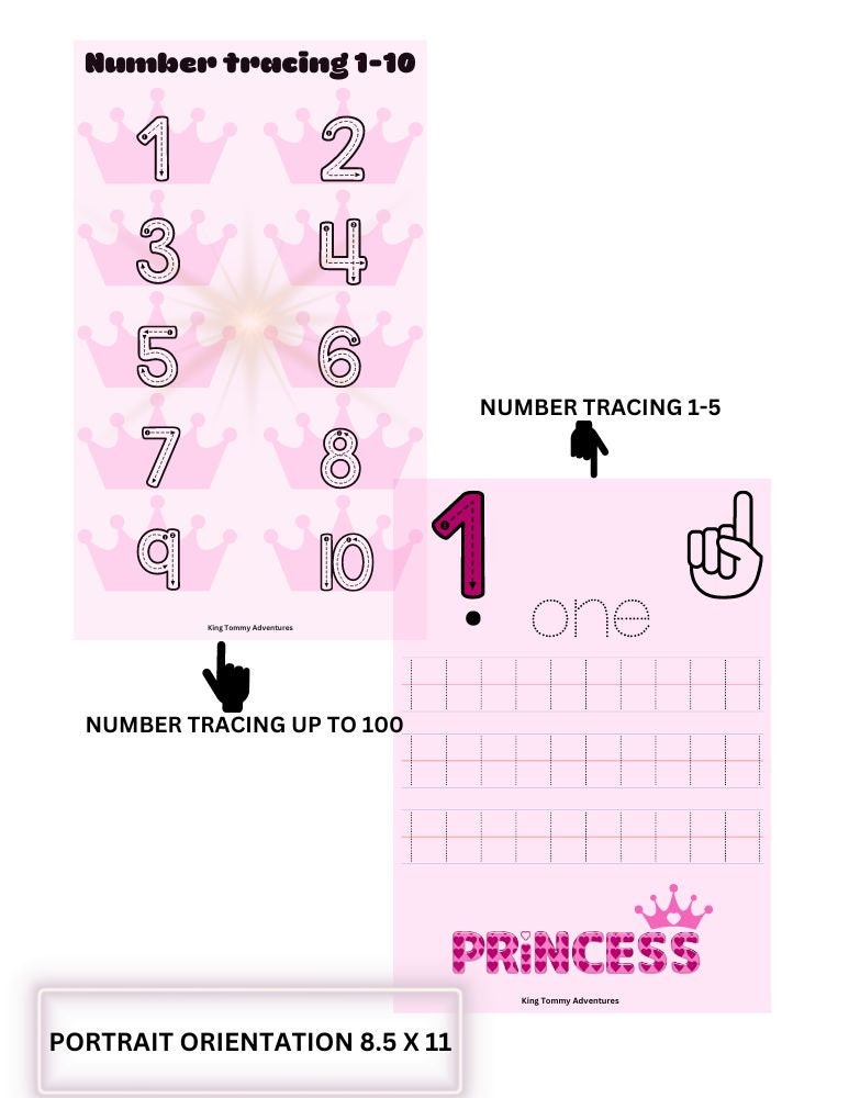 Princess Number Worksheet 1 to 100 Number Tracing Preschool Worksheets ...