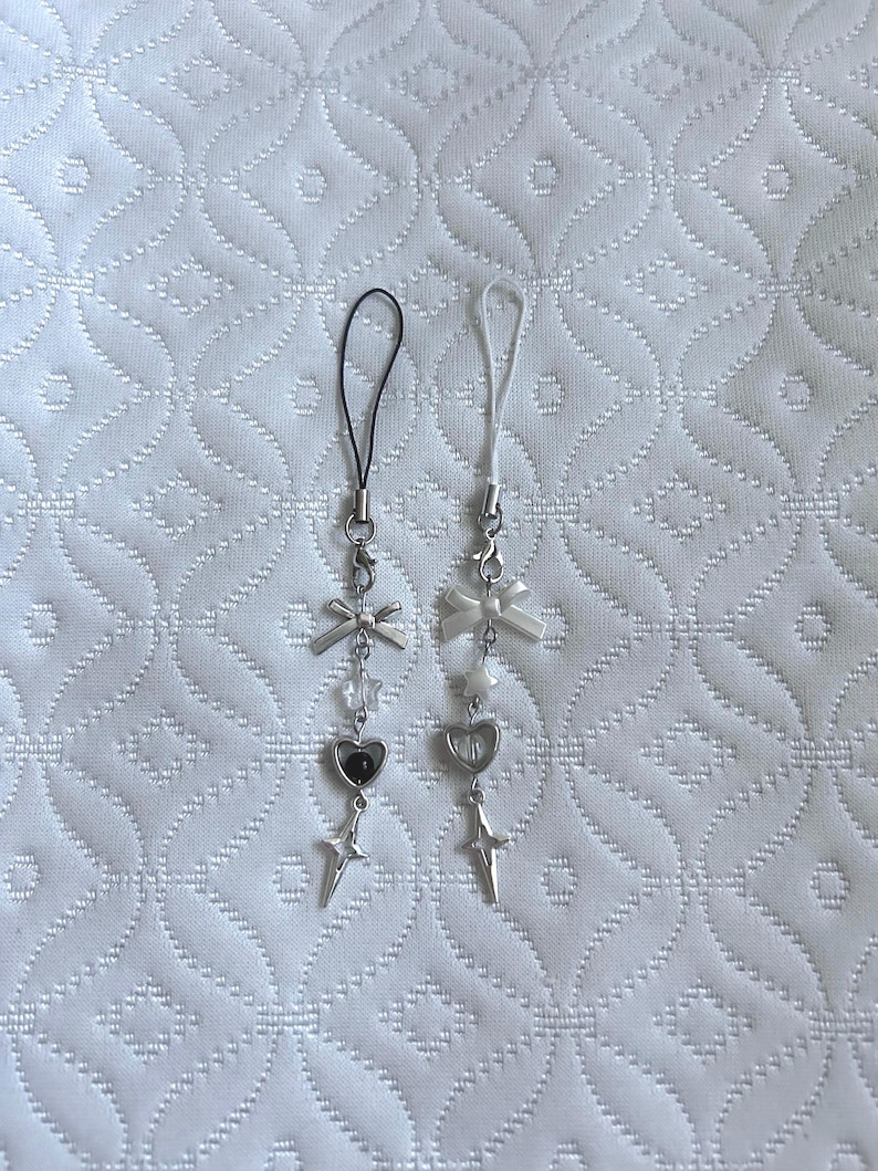 Matching Phone Charm Set - Black and White Versions - Etsy