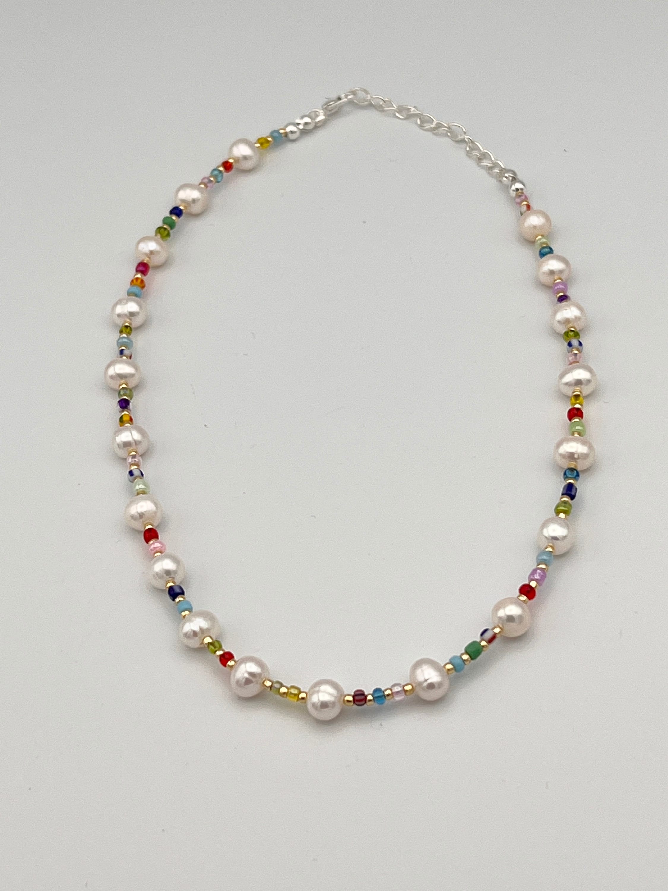 Colorful Freshwater Pearl Beaded Necklace Beaded Necklace - Etsy