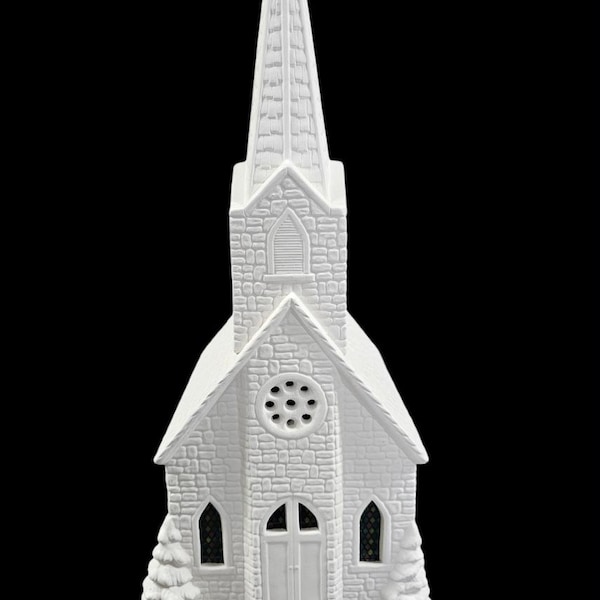 Lighted Ceramic Church - Etsy
