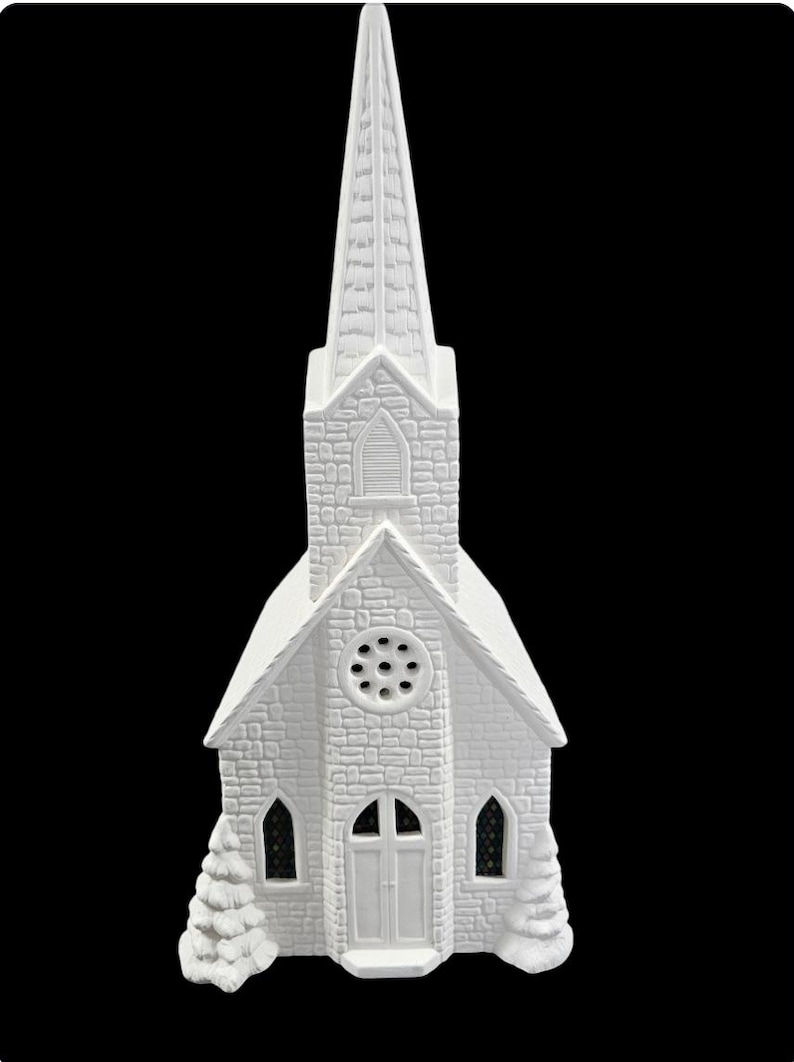 White Light-up Musical Church - Etsy