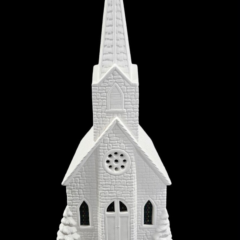 Lighted Ceramic Church - Etsy