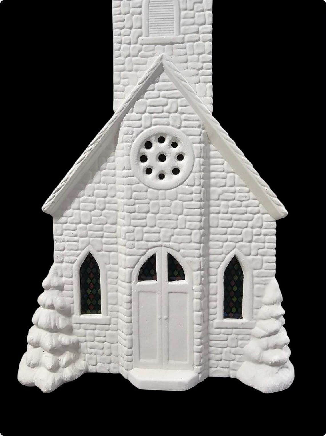 White Light-up Musical Church - Etsy