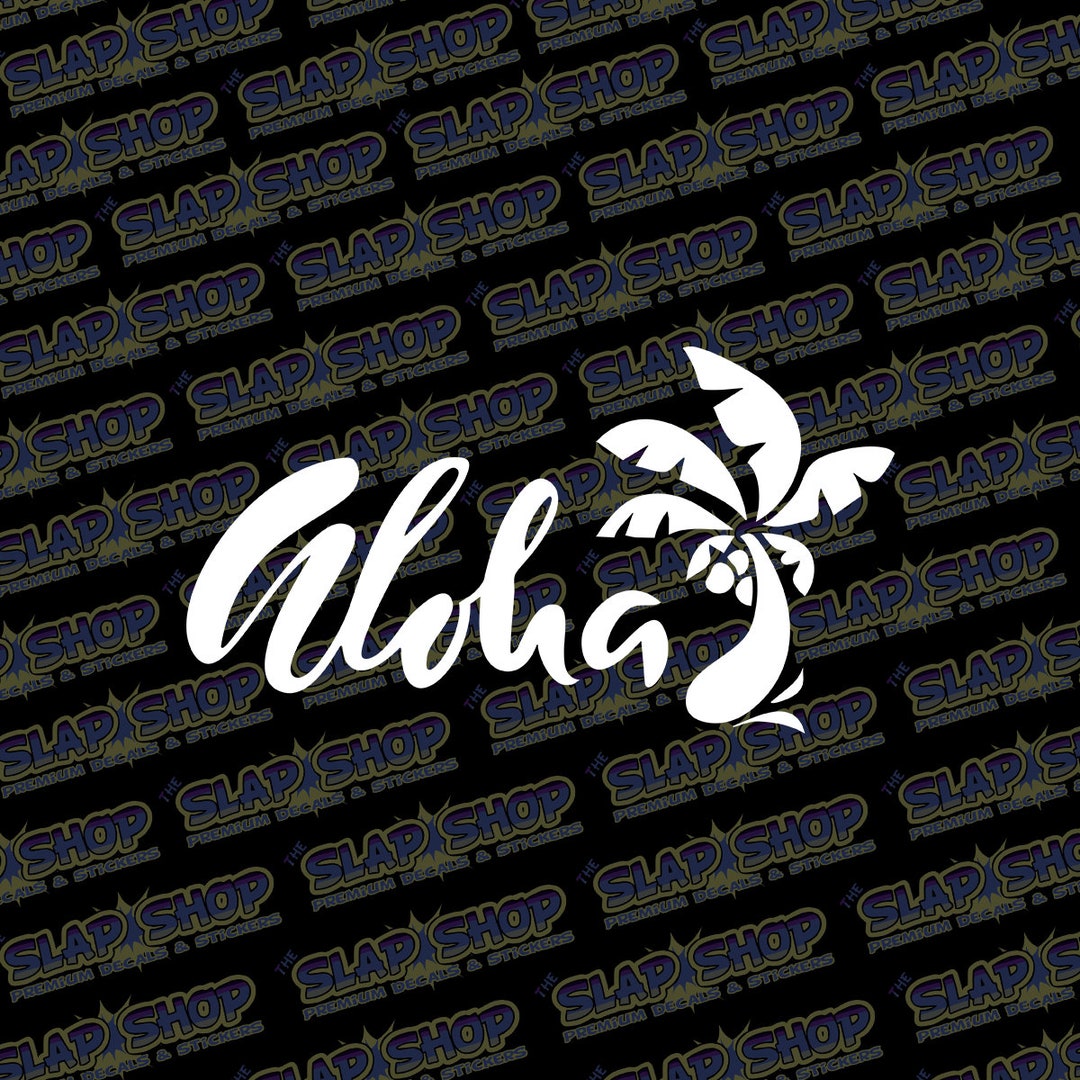 Aloha Palm Tree Die Cut Vinyl Decal for Car, Truck, Laptop, Window's ...