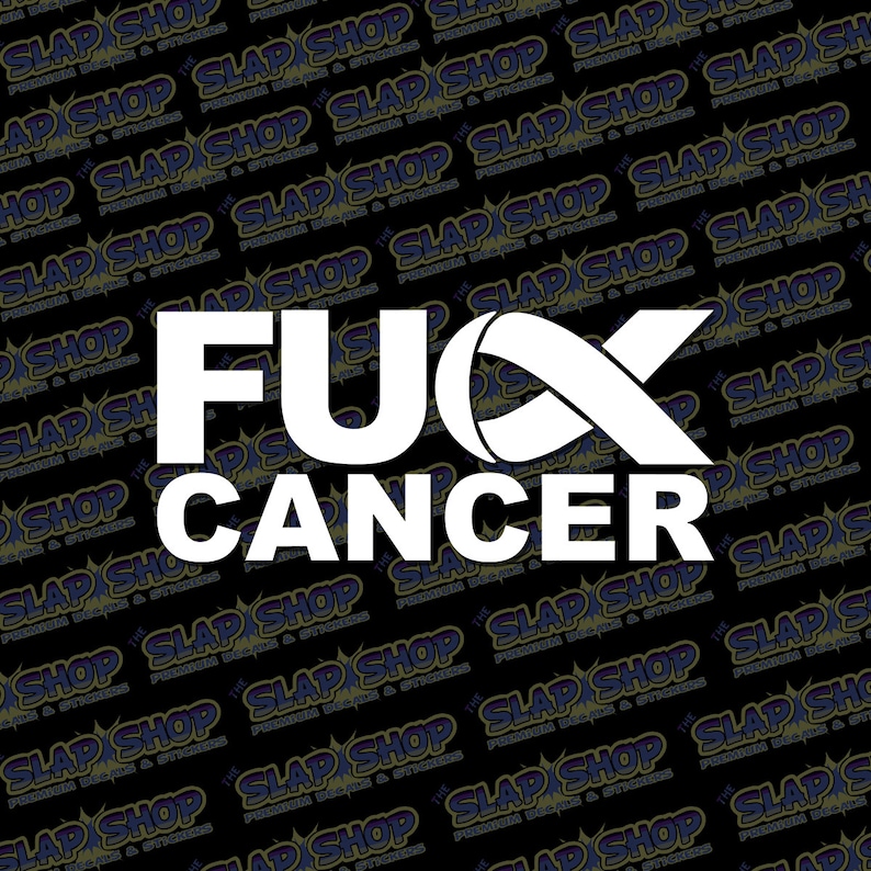 F Cancer Vinyl Decal – Awareness Support Ribbon Sticker – Bold ...