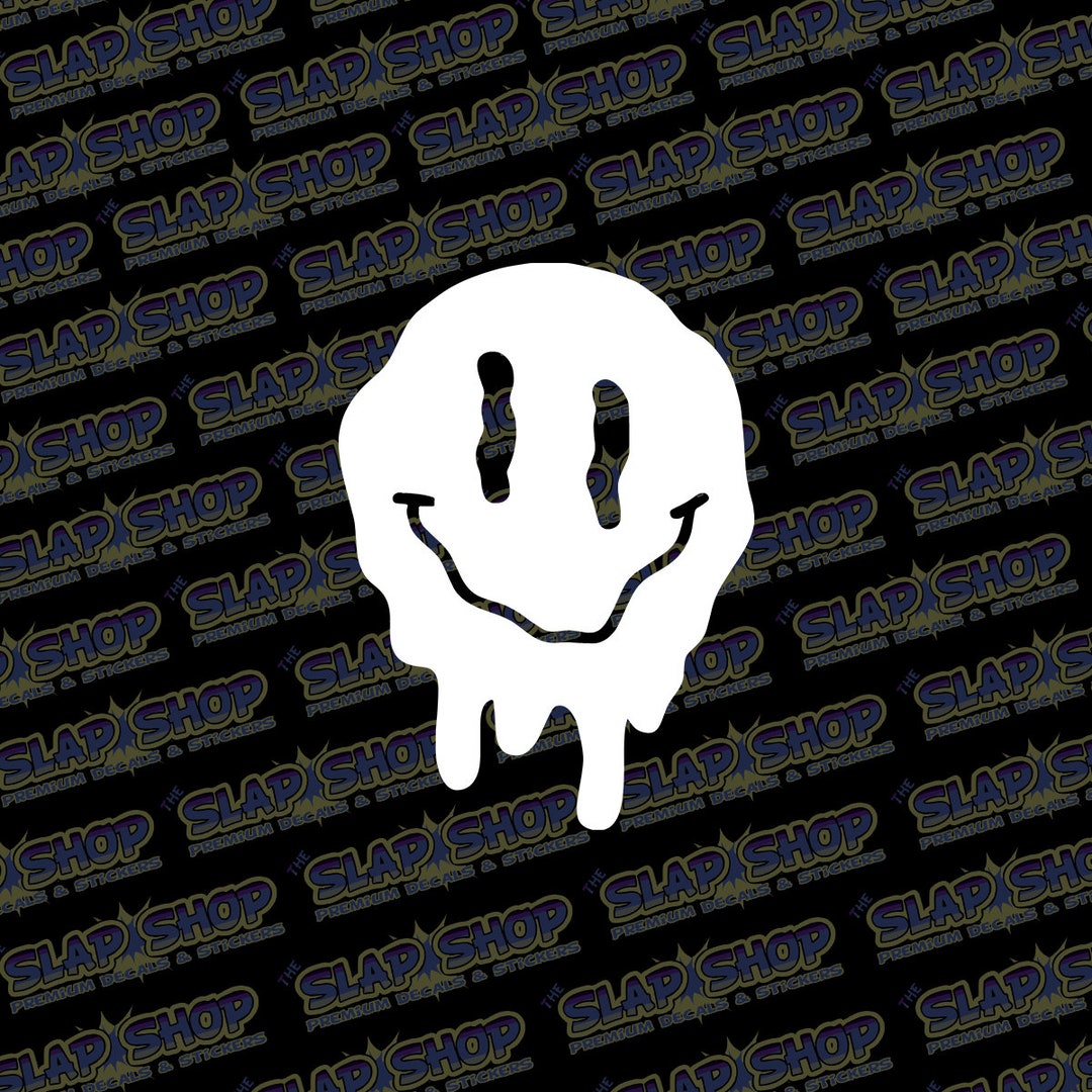 Melting Smiley Face Decal | Trippy Vinyl Sticker for Car, Laptop, Water ...