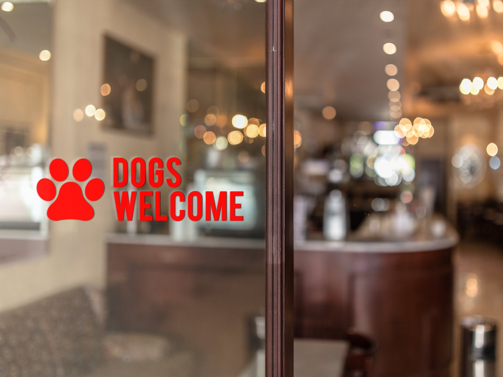 Dogs Welcome Vinyl Decal – Pet Friendly Business Door Sticker – Cafe ...
