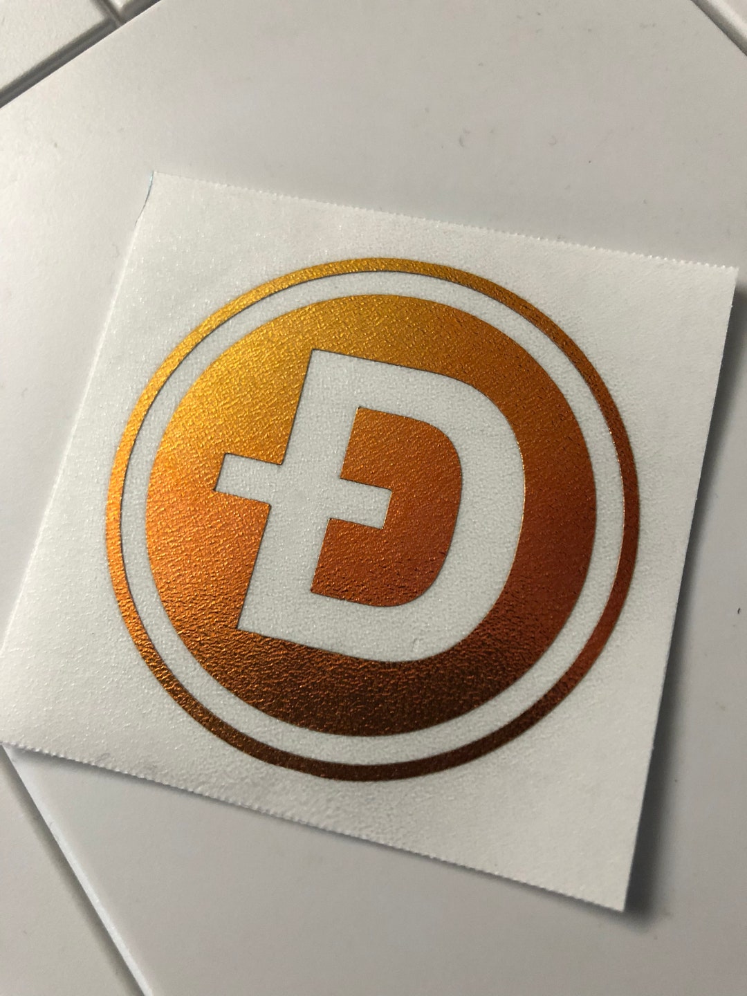 Dogecoin Gold Vinyl Decal – Color-shift Sticker – Meme Design for Car ...