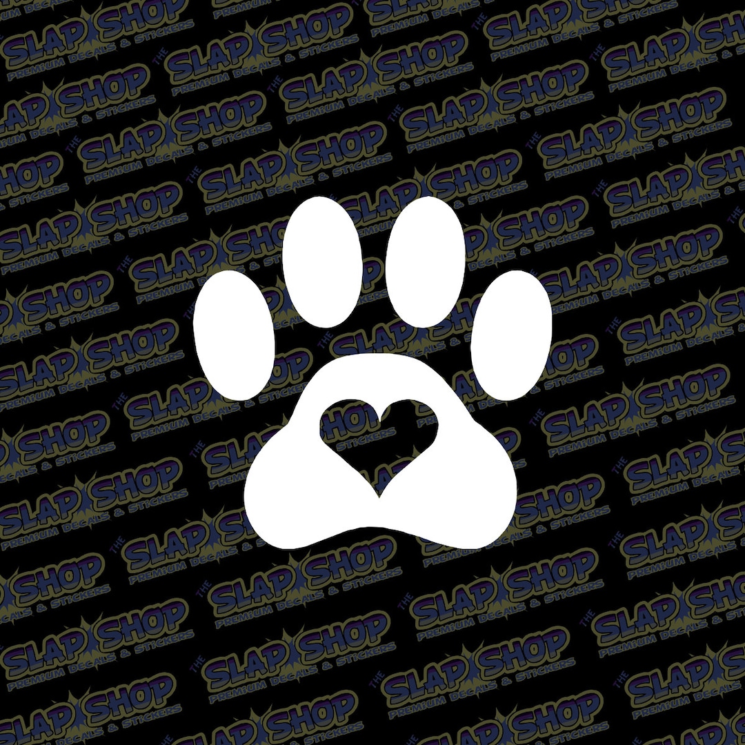 Puppy Love Heart Paw Vinyl Decal – Dog Car Window Sticker – Pet Lover ...