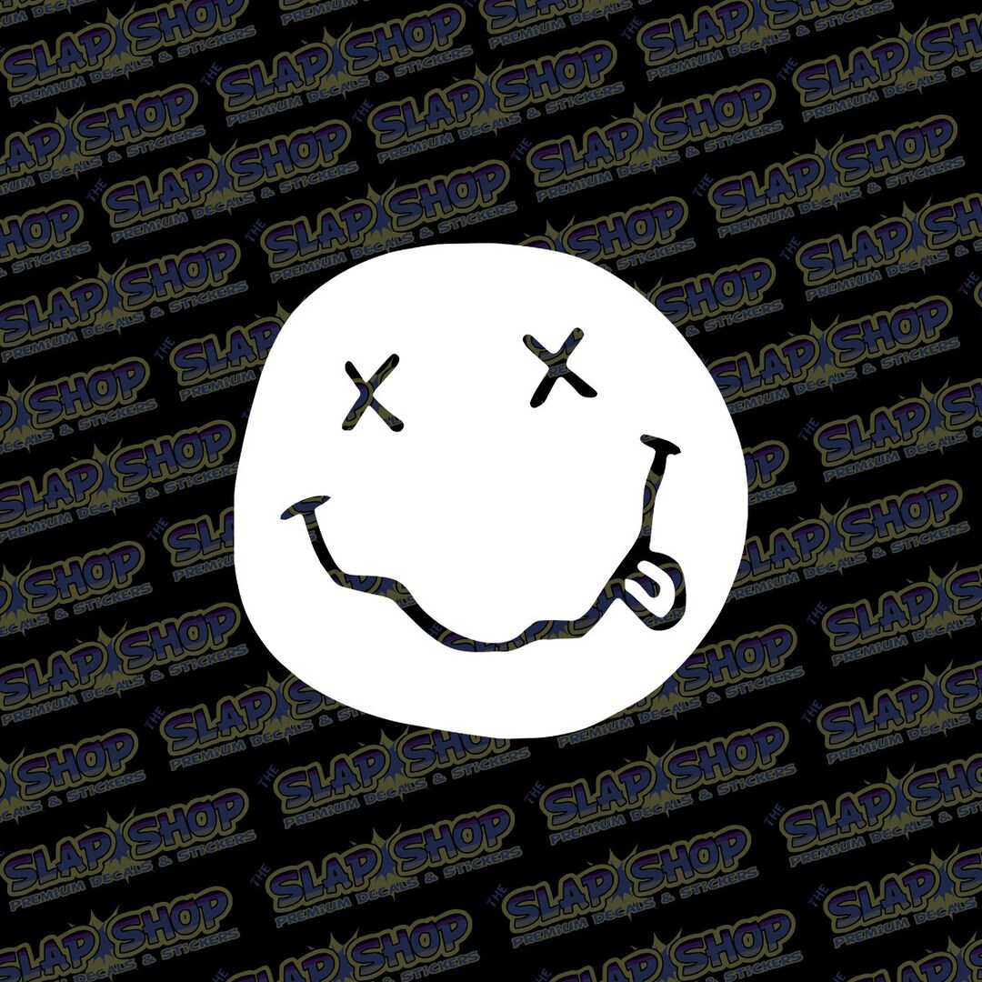 Funny Smiley Face Vinyl Decal – Retro Happy Sticker for Car, Laptop or ...