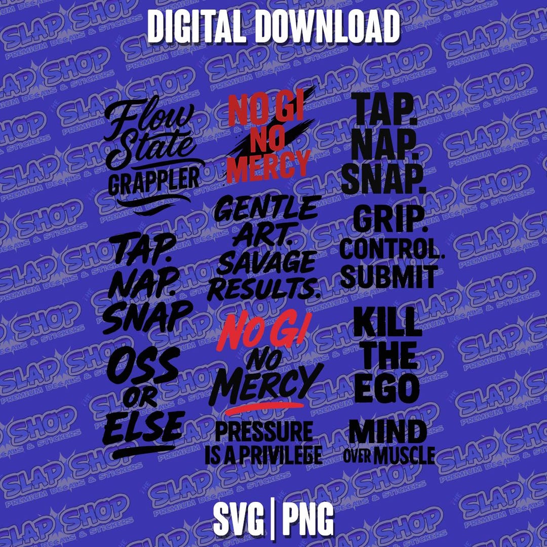 Jiu-jitsu Bundle V1 Digital Download SVG PNG Cut Files - Etsy
