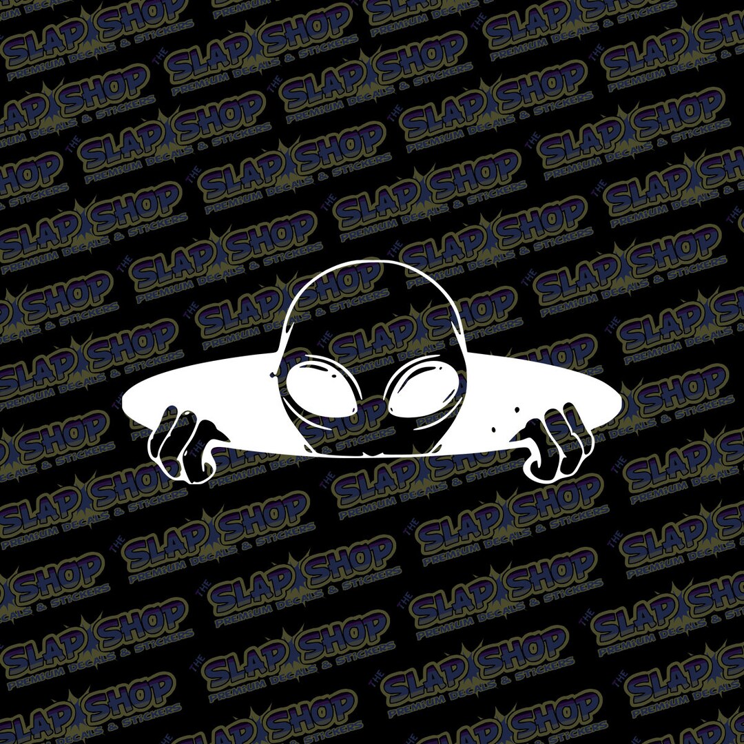 Peeking Alien Die Cut Vinyl Decal for Car, Truck, Laptop, Window's ...