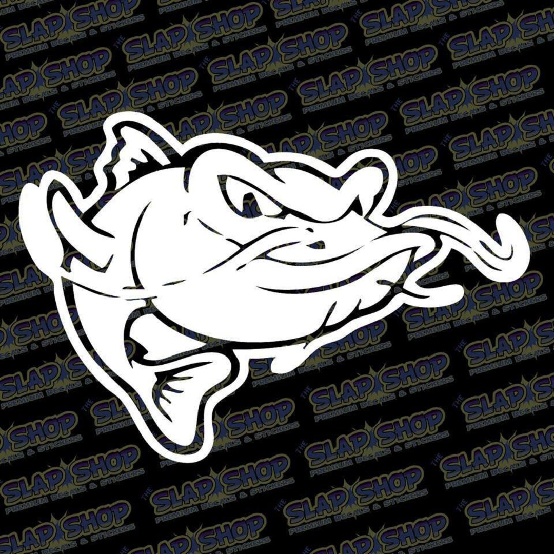 Cartoon Cat Fish Hunting and Fishing Vinyl Decal - Stickers - Click to ...