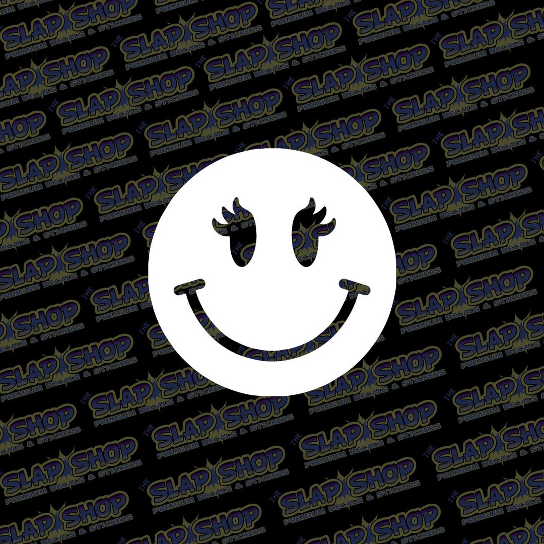 Lashes Smiley Face Funny Vinyl Decal - Stickers - Click to Explore ...