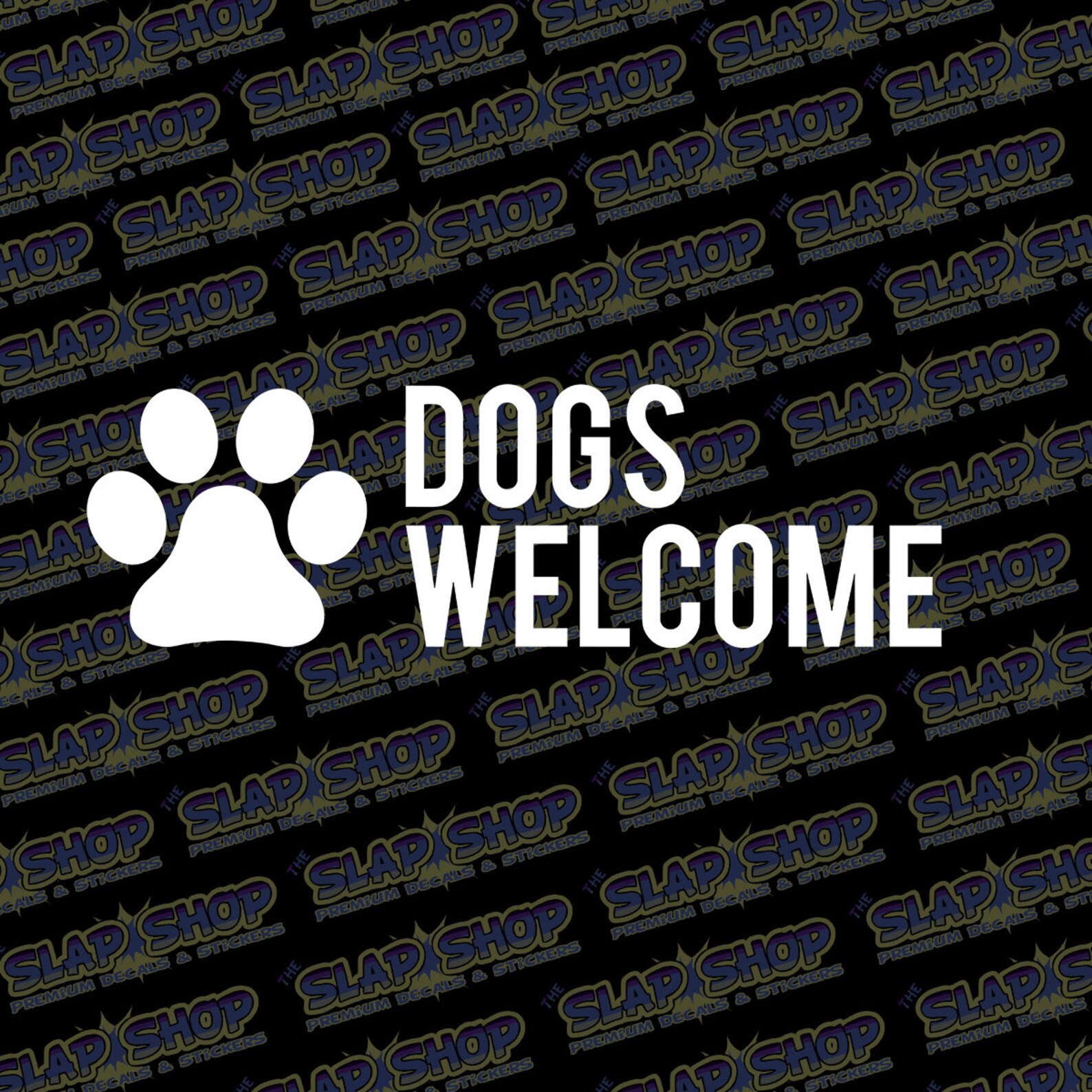 Dogs Welcome Vinyl Decal – Pet Friendly Business Door Sticker – Cafe ...