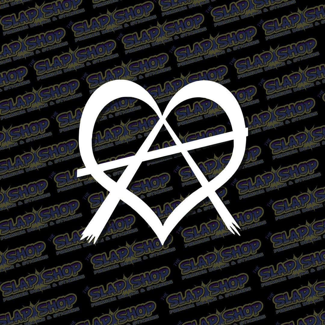 Anarchy Heart Funny Vinyl Decal - Stickers - Click to Explore Colors ...