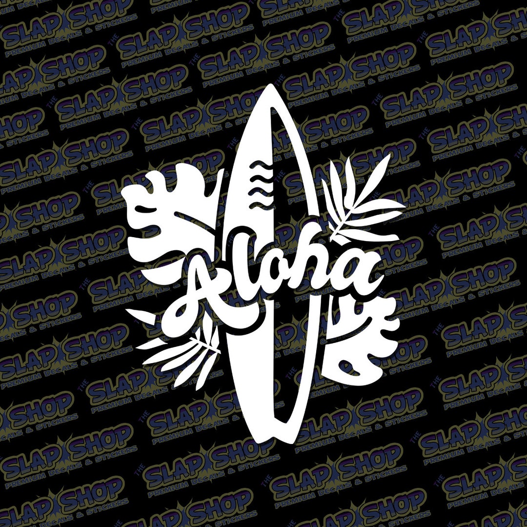 Surf Aloha Die-cut Vinyl Decal - Stickers - Click to Explore Colors ...