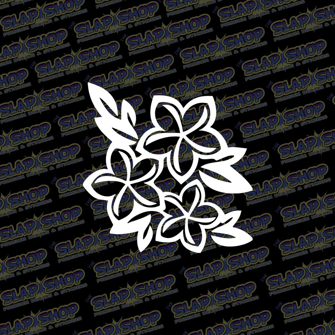 Tropical Flowers Vinyl Decal – Hibiscus Plumeria Car & Laptop Sticker ...