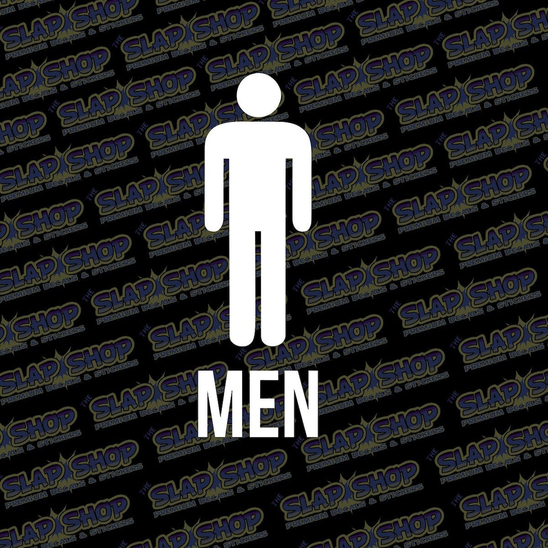 Men's Restroom Die Cut Vinyl Decal for Car, Truck, Laptop, Window's ...