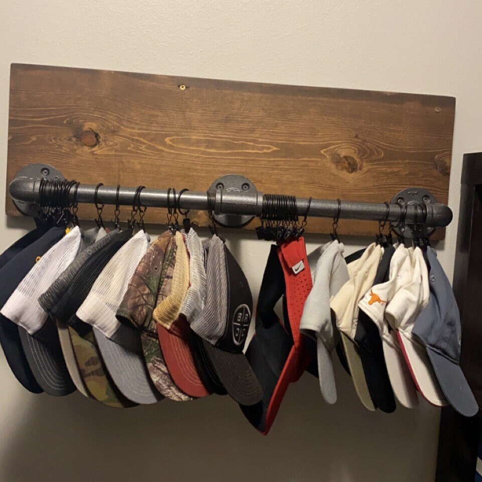 Custom Industrial Hat Rack - Etsy